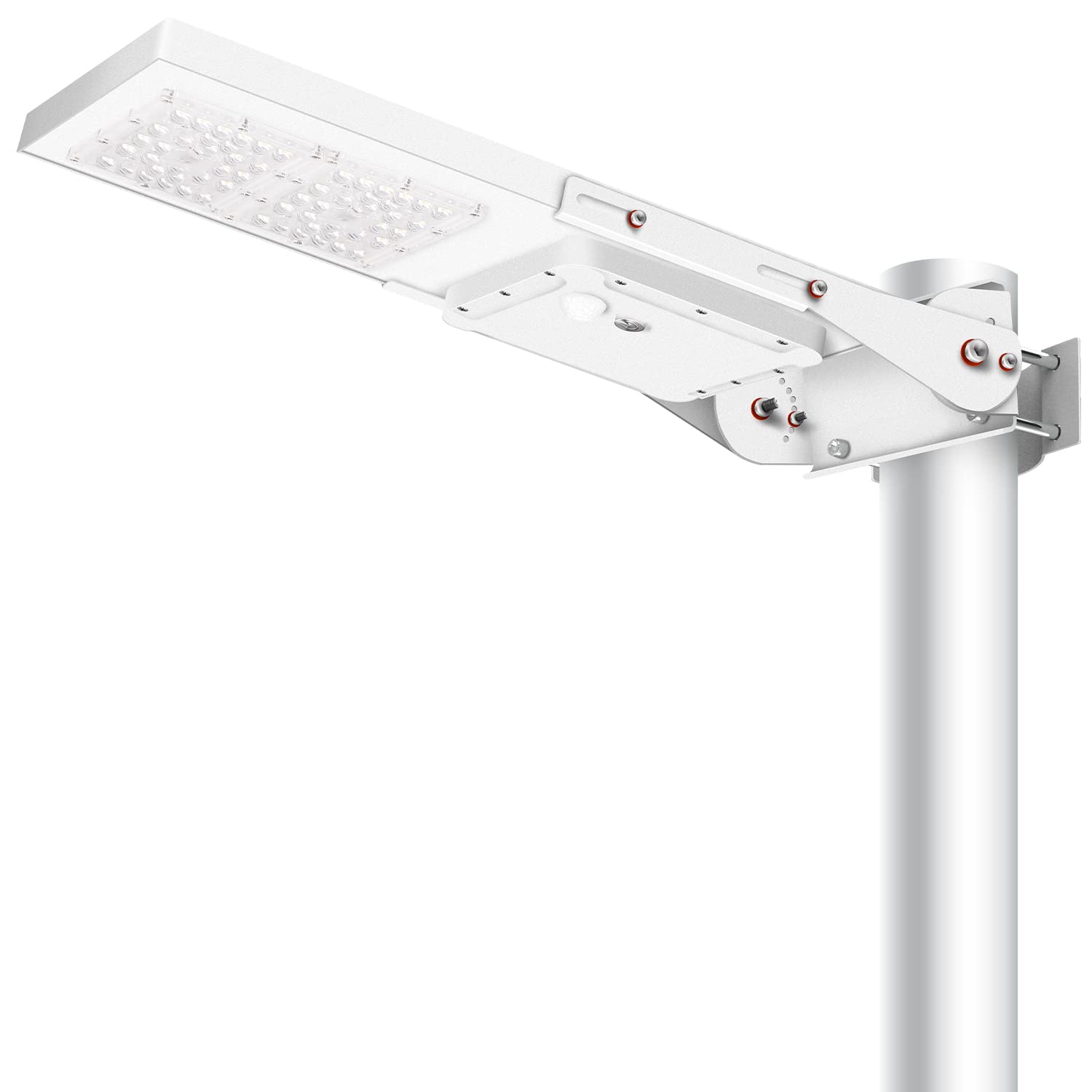 Gebosun 100W Outdoor LED Solar Street Light，IP65 Waterproof White 6000K Solar Security Light Motion Sensor Dusk to Dawn with Adjustable Mounting Bracket Suitable for Pole-Mounted & Wall-Mounted