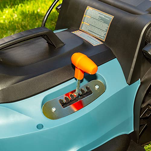SENIX Electric Lawn Mower, 17-Inch, 58V Max* Cordless Lawn Mower with Brushless Motor, 6-Position Height Adjustment, 2.5Ah Lithium Ion Battery and Charger Included, LPPX5-M, Blue