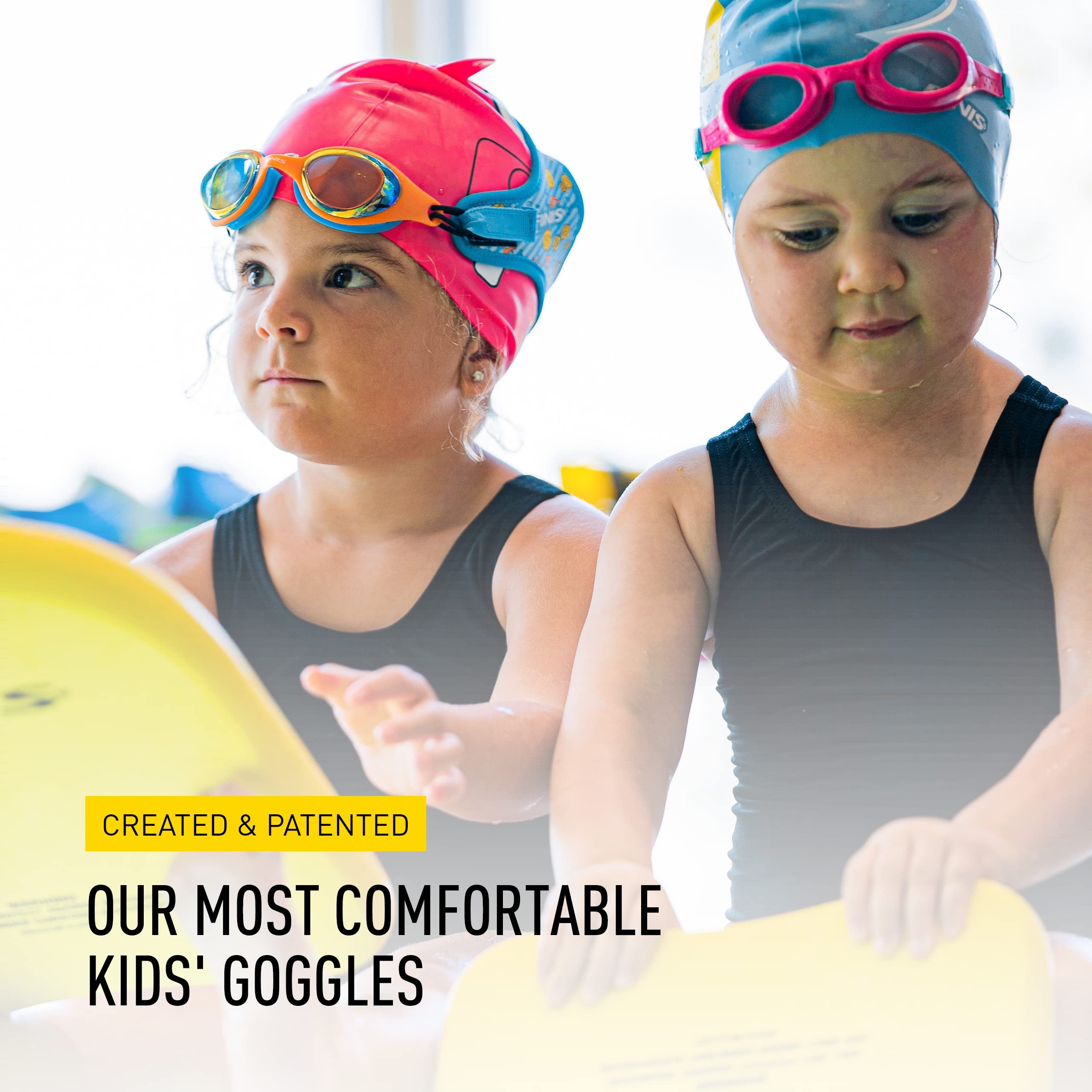 FINIS DragonFly Goggles - Kids Swim Goggles for Ages 4-12 with UV Protection, Buoyant Neoprene Strap, and Durable Lenses - PVC- and Latex-Free - Crab