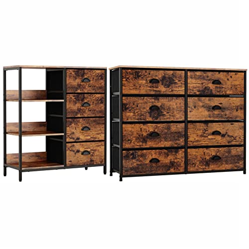 Large Dresser TV Stand Storage Organizer Closet for Clothes,Bedroom,Dresser with Shelf and Drawers Nightstand Set Entryway,Kitchen,Office Furniture