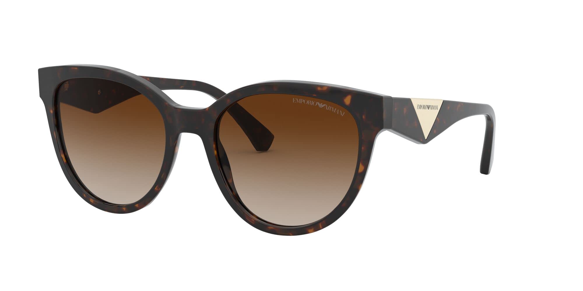 Emporio Armani Women's EA4140 Cat Eye Sunglasses, Shiny Havana/Gradient Brown, 55 mm