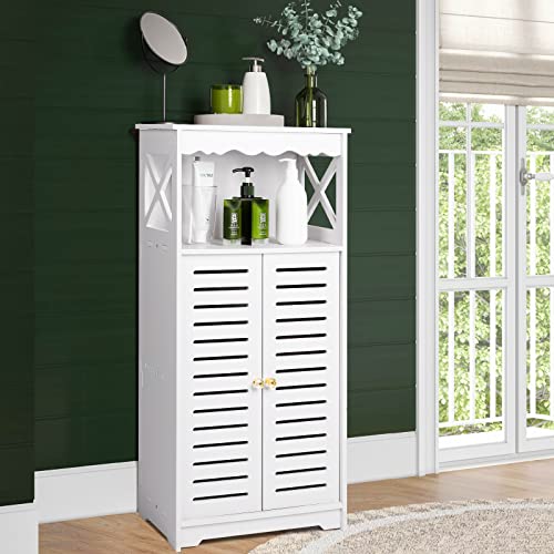 NOKAMW Bathroom Storage Cabinets,White Floor Cabinet,Home Waterproof Storage Furniture for Bedroom Kitchen Hallway,Cupboard Unit with Daily use Layer,75x24x34cm.