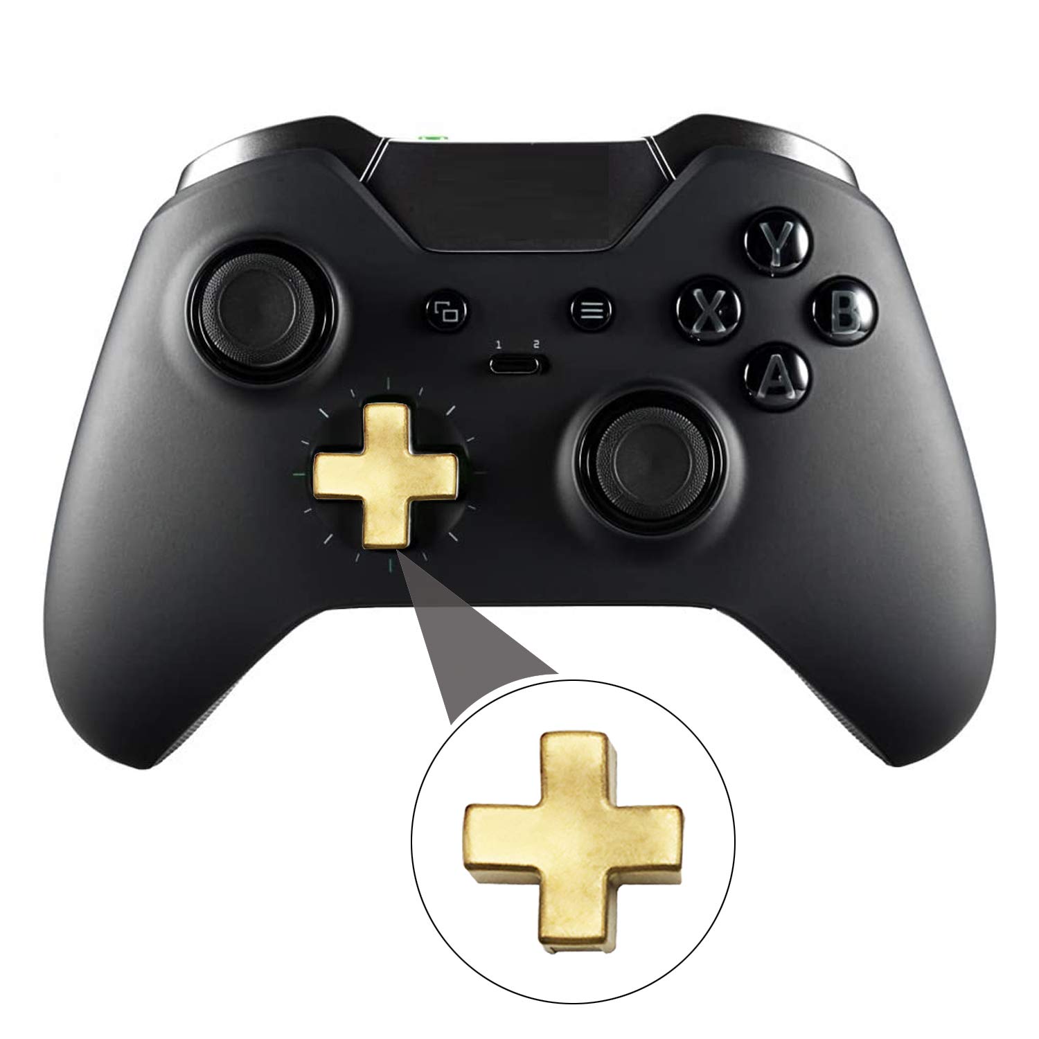Elite Series 2 Replacement Parts, 3 in 1 Metal Modded 2 D-Pads and 1 Adjustment Tool for Elite Series 2 and Xbox one Elite Controllers(Gold)