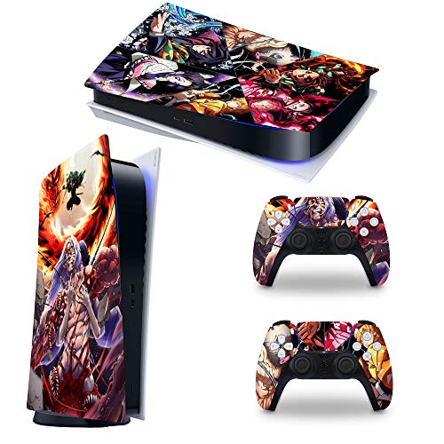 Evil 's Slayer PS5 Digital Edition Whole Body Vinyl Skin Sticker Decal Cover for Playstation 5 Digital Edition System Console and Controllers