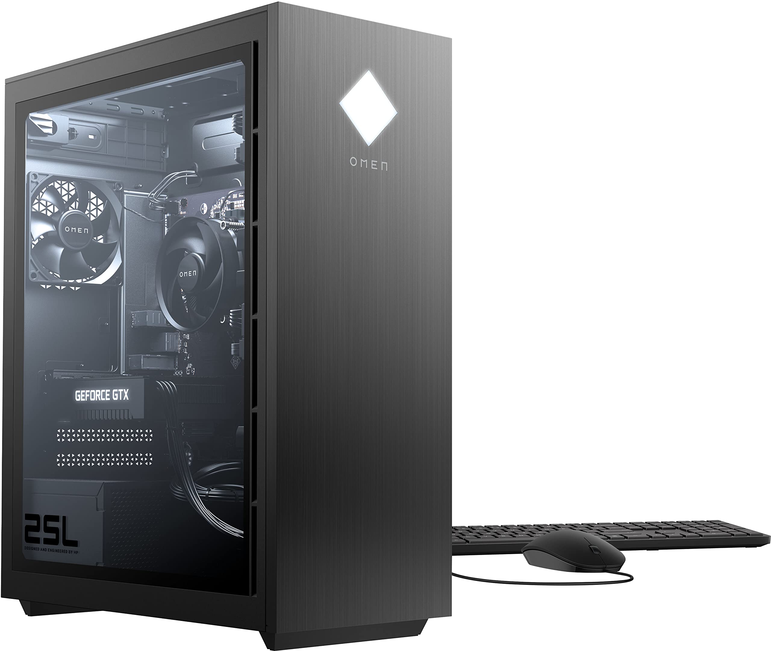 HP OMEN GT12-0124 25L Gaming Desktop (Intel i5-10400 6-Core, 32GB RAM, 512GB PCIe SSD + 1TB HDD (3.5), GeForce GTX 1660 Super, WiFi 5, Bluetooth 5.1, HDMI, USB 3.2, Win 11 Pro) w/Hub