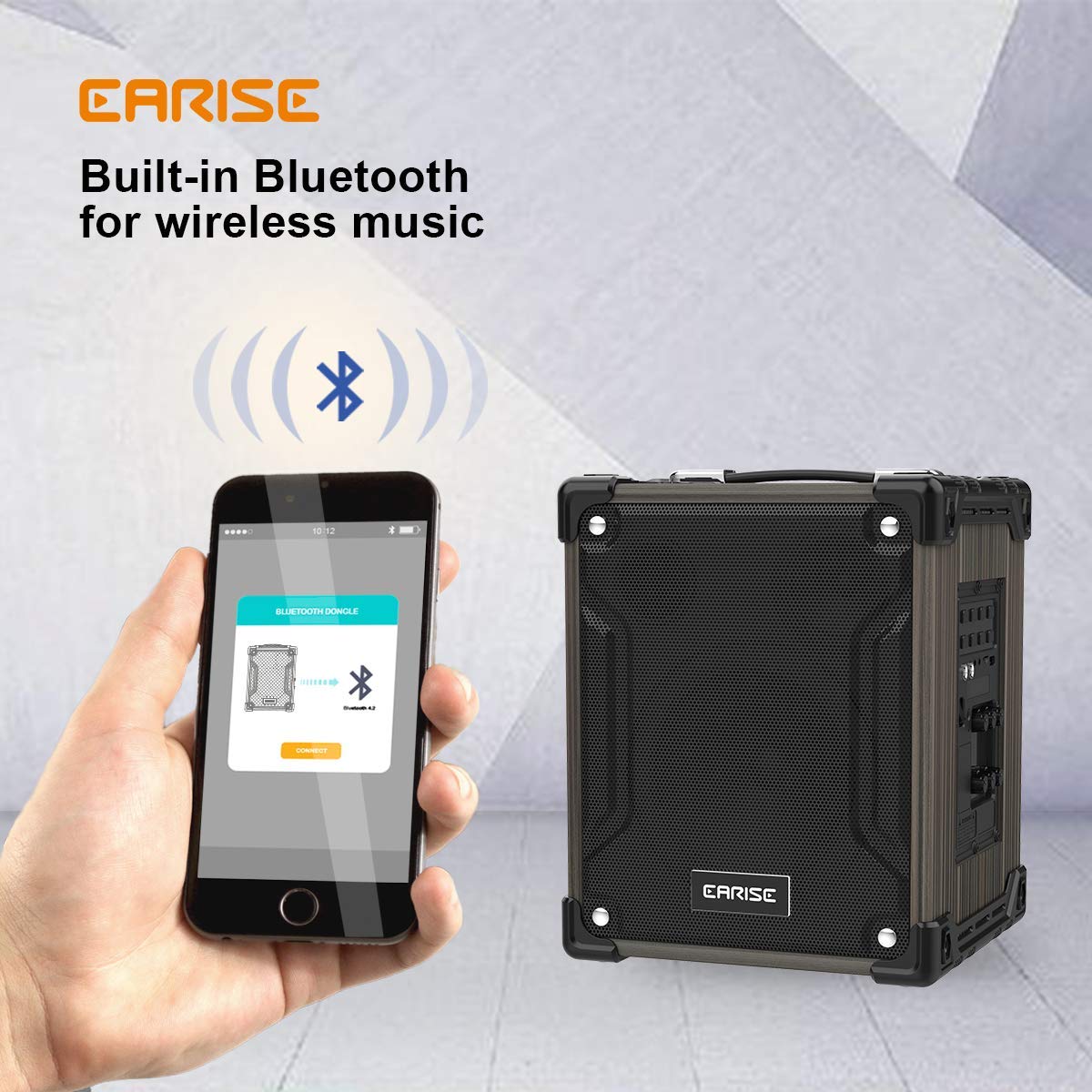 EARISE M37 Wooden Box PA System with 2 Wireless Microphone for Home Party 100W