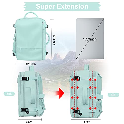 Large Travel Backpack (2 Pieces Pink & Pink) as Person Item Flight Approved, 35L or 40L Carry On Backpack, 16 Inch or 17 Inch Laptop Backpack, Waterproof Backpack, Durable College Bookbag, Hiking Bag