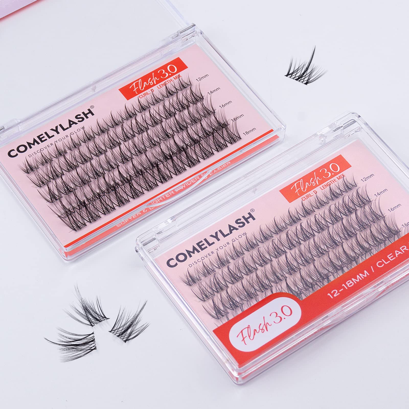 Individual Lashes, 60Pcs Lash Clusters DIY Eyelash Extensions, D Curl Cluster Lashes Soft and Lightweight 12-14-16-18mm Mixed Lash Extension Easily Done at Home（12-14-16-18mm）
