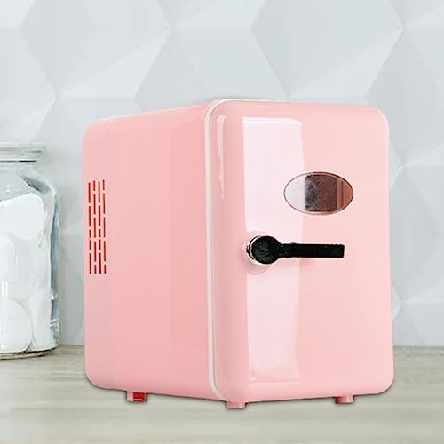 Gazechimp Mini Fridge Personal Refrigerator 6L Beverage Fridge Small Compact Refrigerator USB Fridge for Lunch Cosmetics Home Travel, Pink