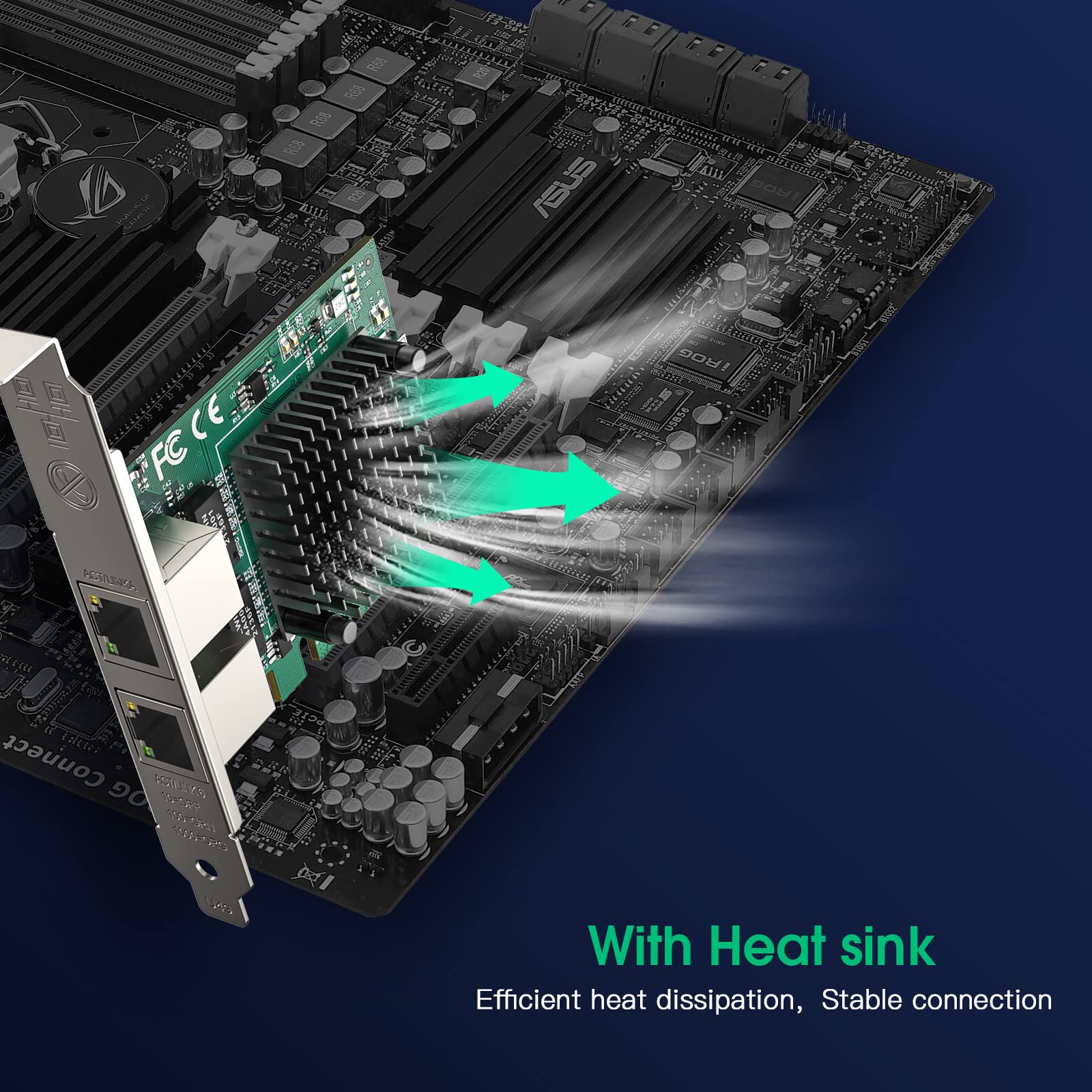 Gigabit Ethernet Converged 1G Network Card, Dual RJ45 Port Server Network Card with Intel 82571 Chipset Ethernet Adapter Low Profile LAN NIC Card for Support PXE for Windows/Windows Server/Linux