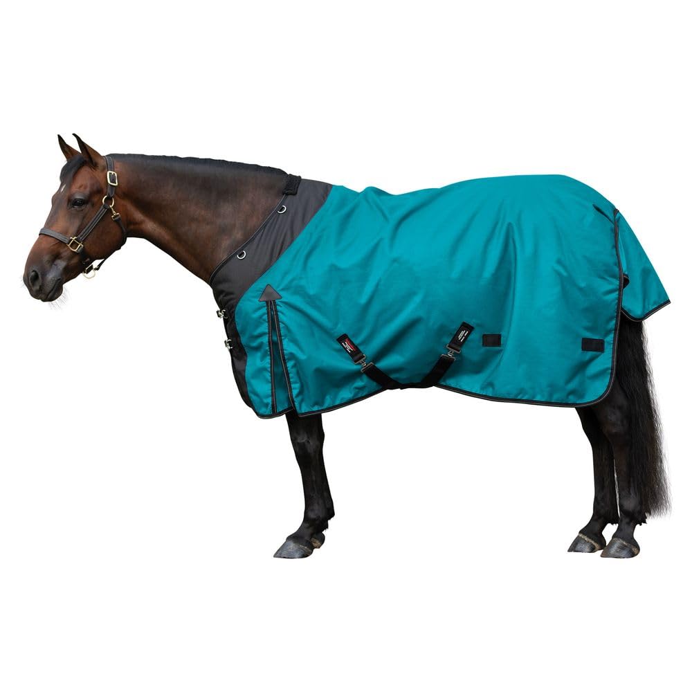 STORM SHIELD Classic II Surcingle Horse Turnout Blanket | Contour Collar | Horse Blankets for Winter Waterproof | 1200D Ripstop Durability | Light Weight Winter Horse Blanket | Color Teal | Size 78