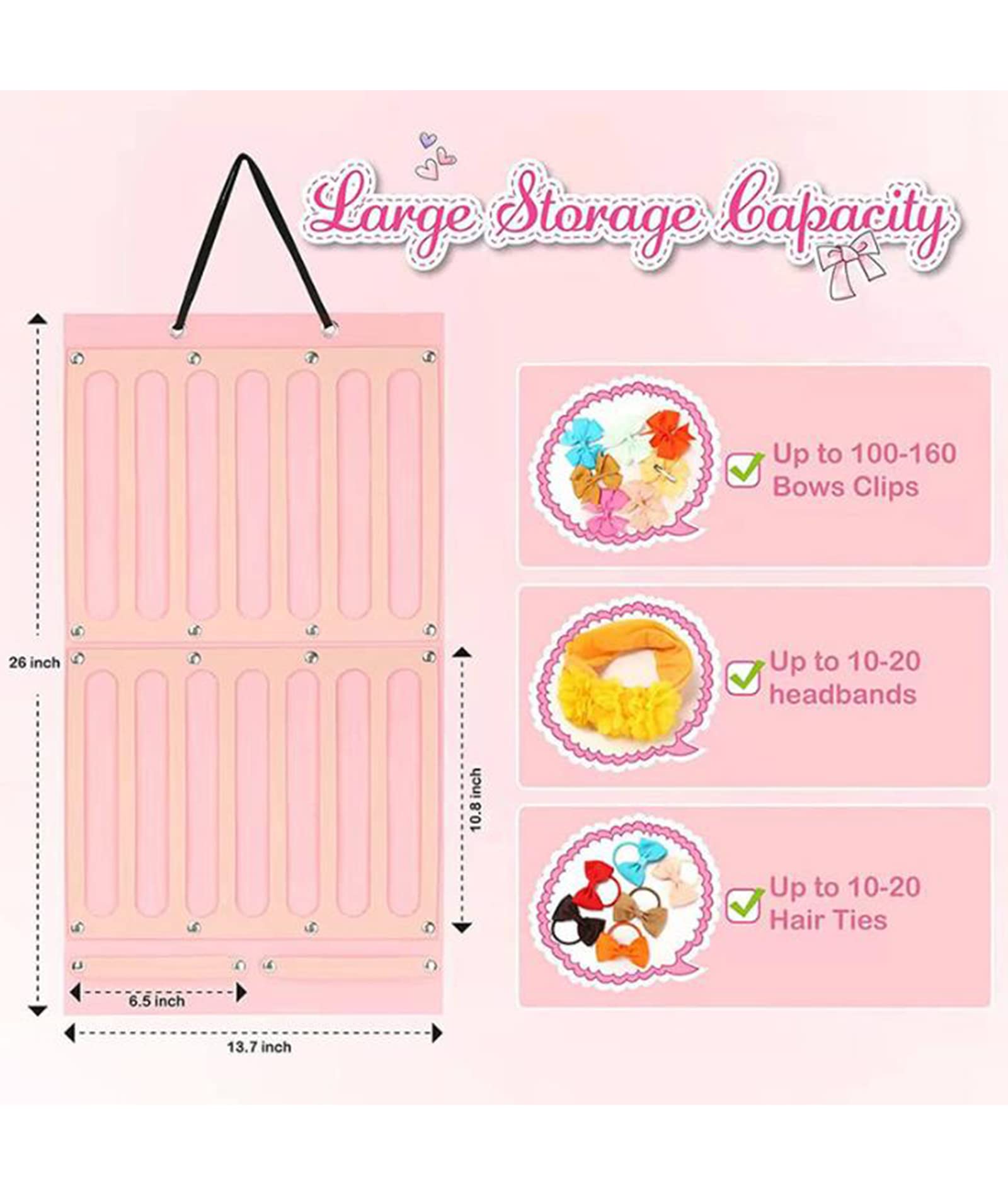 Indusleaf Bows for Girls Baby Headband Holder Organizer Hair Accessory Storage Display Headband Organizer
