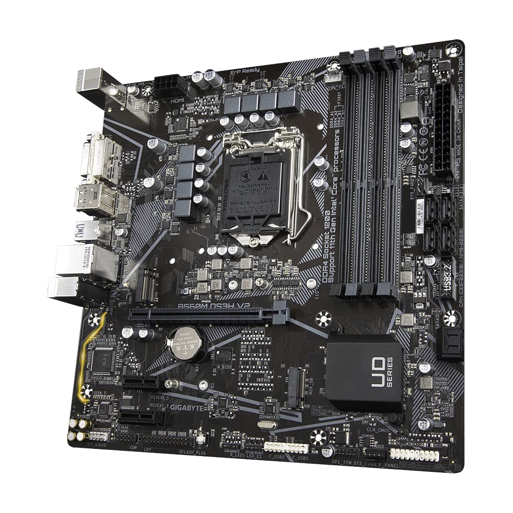 GIGABYTE B560M DS3H V2 (LGA 1200/ Intel/ B560/ Micro-ATX/Dual M.2/ PCIe 4.0/ USB 3.2 Gen1/ GbE LAN/Motherboard)