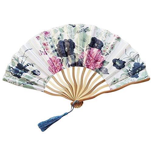 Held Hand Paper Chinese Decor Fan Party Wedding Style Fan Folding Fans Small Loud Fan (0-F, One Size)