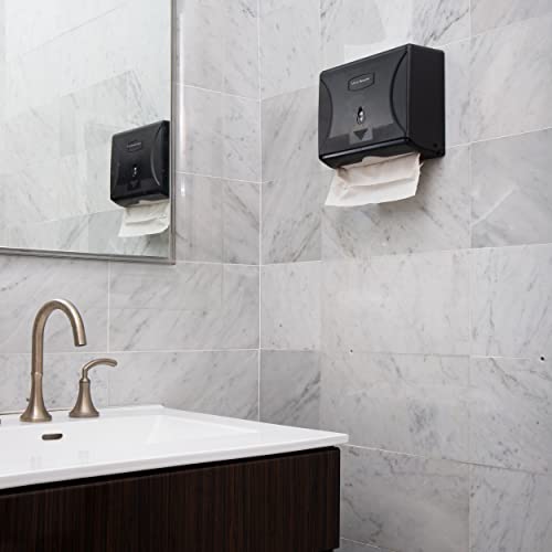 Mind Reader Multifold Paper Towel Dispenser, Paper Towel Holder, Restroom, Wall Mount, Set of 3, Black