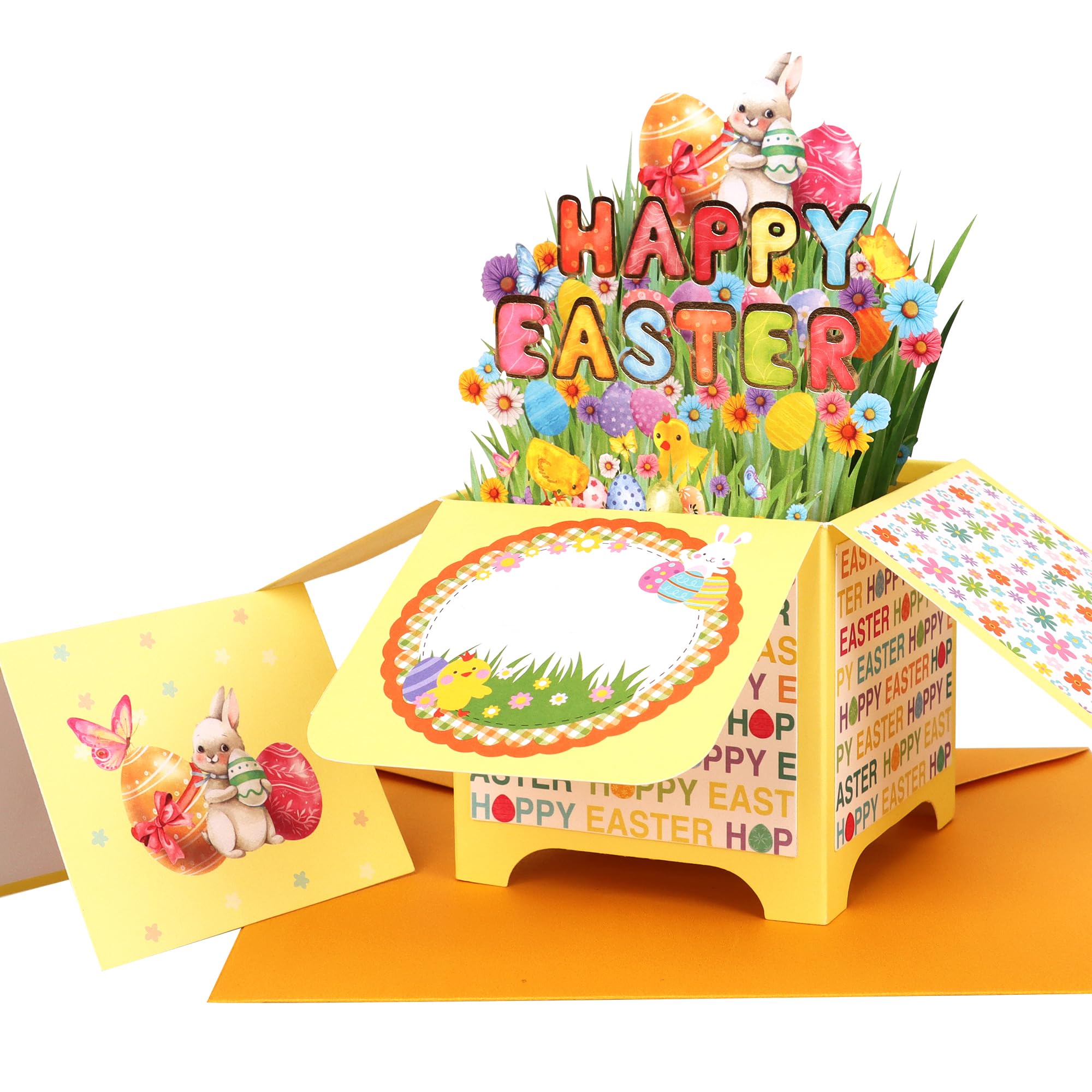Giiffu Pop Up Easter Card, Happy Easter 3D Card for Kids with Note Card and Envelope, a delightful surprise Easter greeting card for Kids,Children,Family and Friends