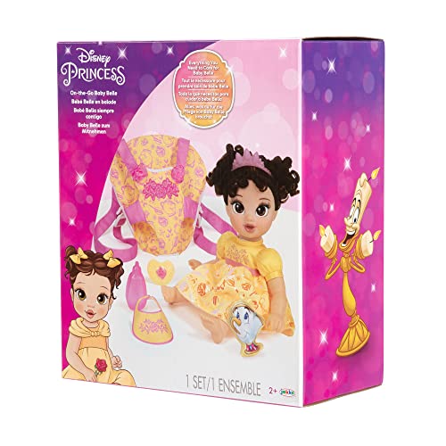 Disney Princess Belle Baby Doll Deluxe with Tiara, Carrier, Plush Friend, Pacifier, Bib & Baby Bottle [Amazon Exclusive]