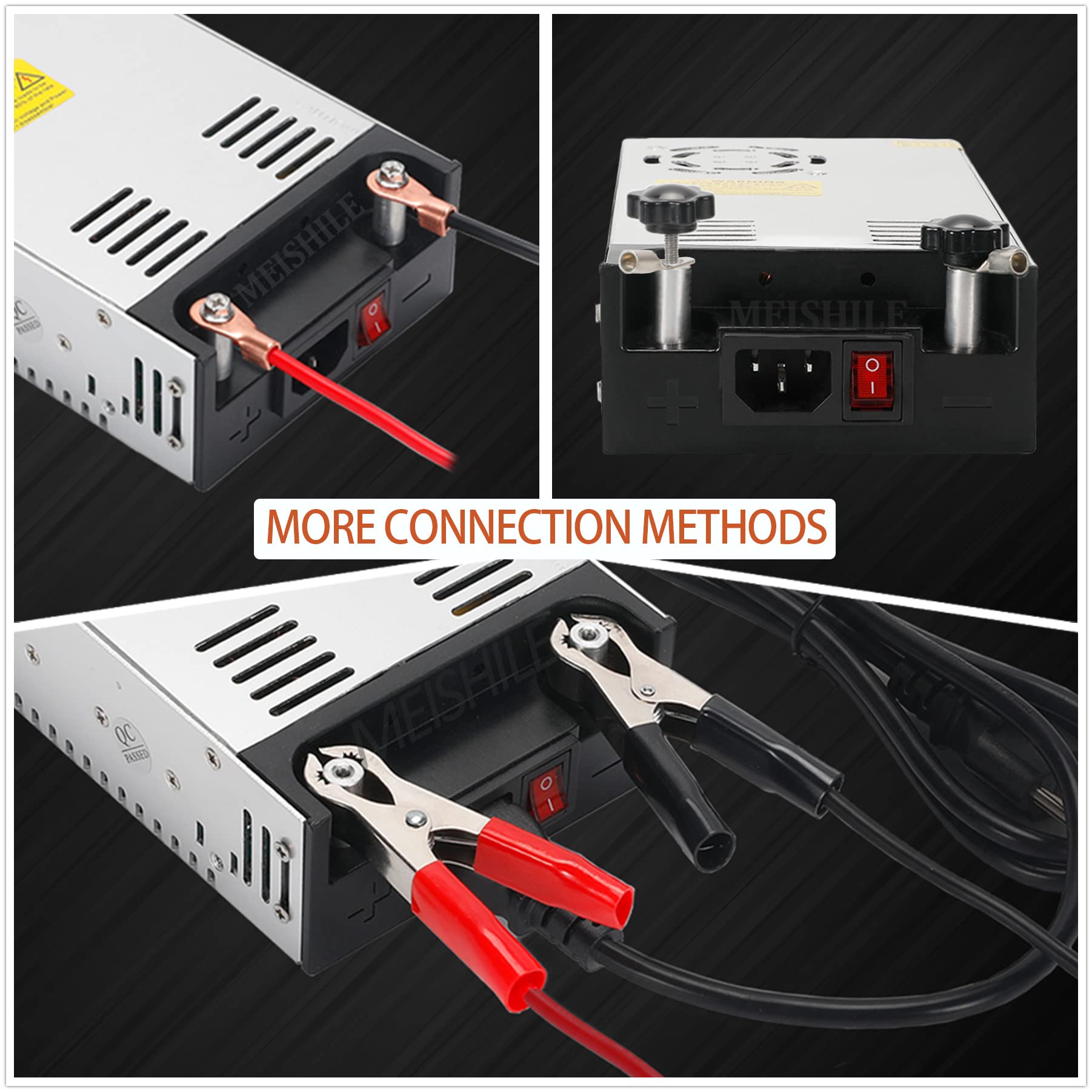 Upgrade 12V 50A 600W DC Switching Power Supply Upgrad Clip PSU AC-DC 12Volt Transformer Converter 0-40/25amps LED Drive Light Lamp Meter Electric Printer Semiconductor Motor Pump Fan SMPS 110V/220V