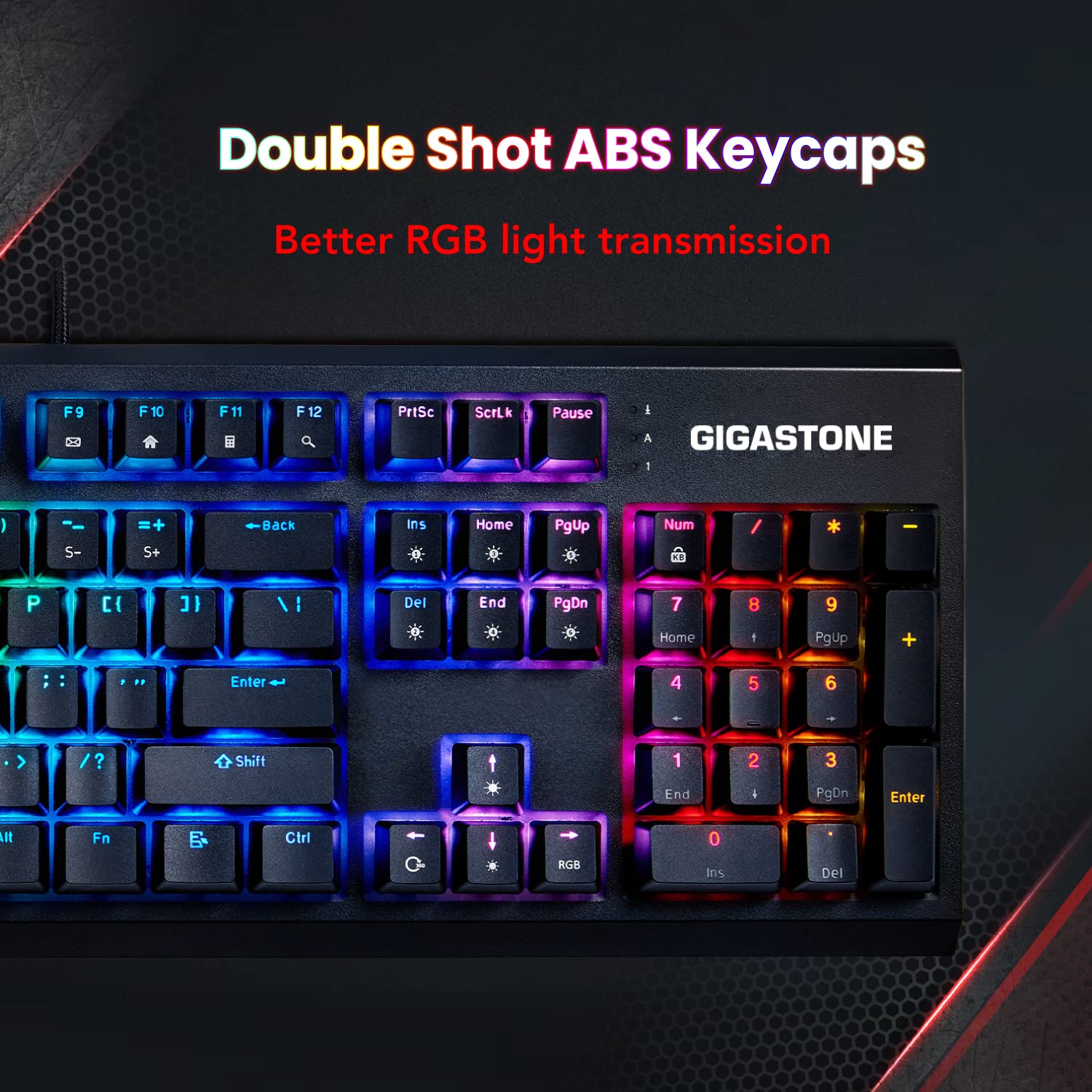Gigastone 104 Keys Mechanical Gaming Keyboard, Full NKRO and Anti-Ghosting, Full Size Keyboard, Tactile Brown Switch, RGB LED Rainbow Backlit Gaming Keyboard, Precise Tactile Feedback