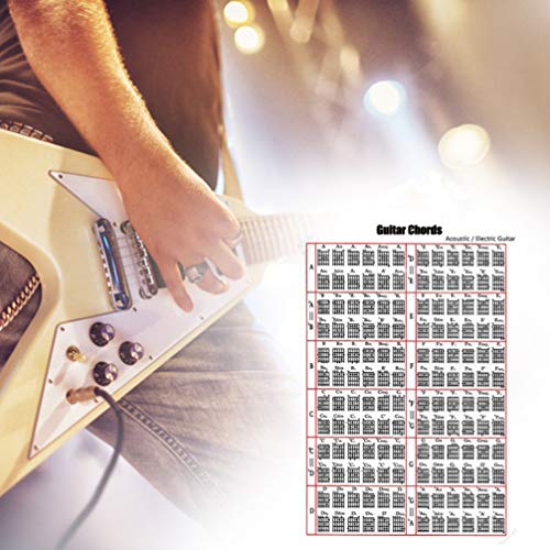 Exceart Acoustic Electric Guitar Chords Poster Guitar Reference Practice Chart Fingering Paper for Beginner Starter Guitar Lover 60x40cm