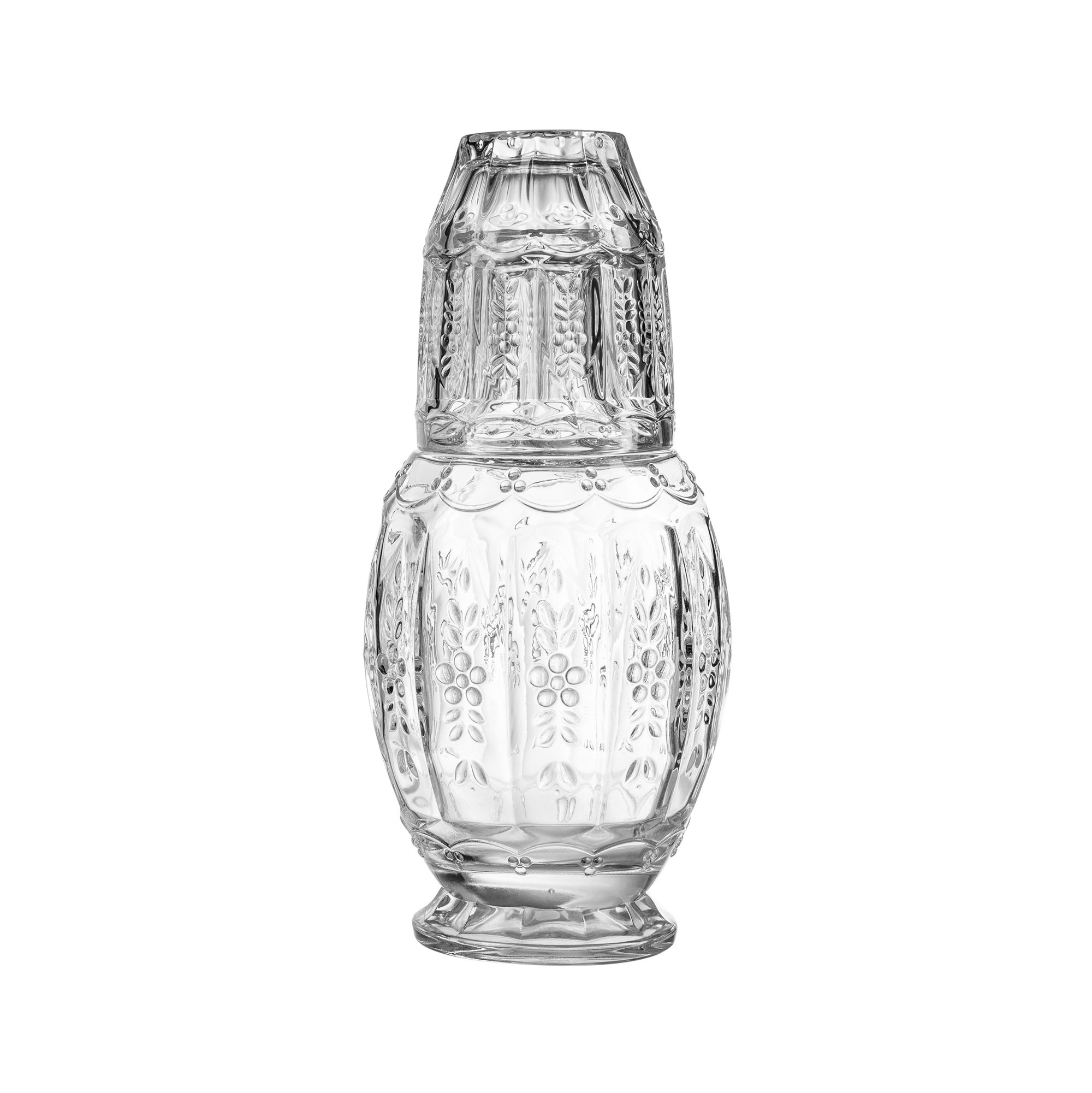 Elle Décor Vintage Glass Carafe Set, Clear, 4.7x10.2
