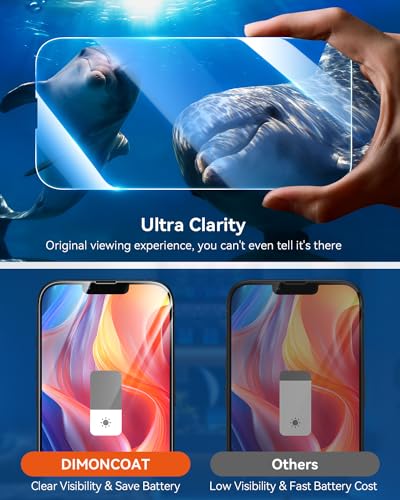DIMONCOAT 4-PACK for iPhone 13 Pro Max/iPhone 14 Plus Screen Protector [10X Military Protection] [Easy Installation Frame] Compatible iPhone 13 Pro Max/iPhone 14 Plus 6.7'' HD 9H Tempered Glass