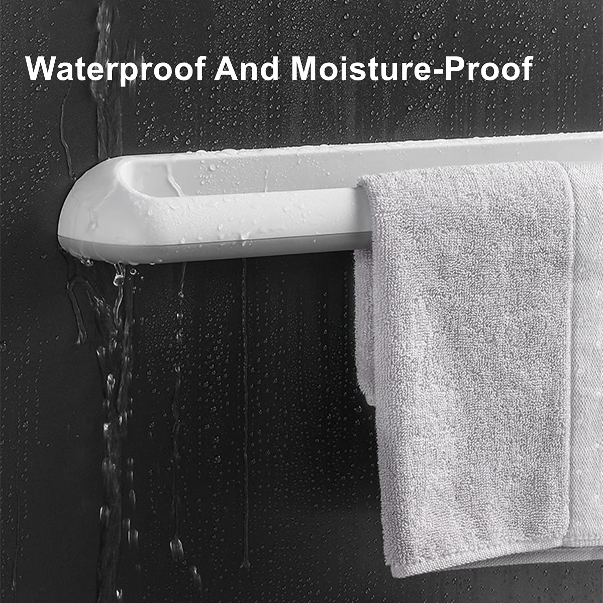 Xicennego 2 Pack Non-Perforated Towel Holder, Bathroom Towel Bar Kitchen Dishcloth Hanger, Paste Wall-Mounted Hand Towel Rack (11 Inches*1,18Inches*1)