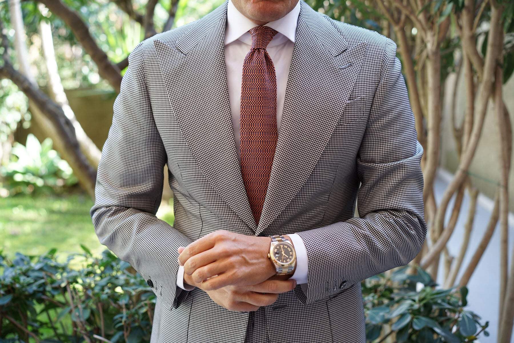Marrakesh Knitted Tie Orange Marrakesh Knitted Tie