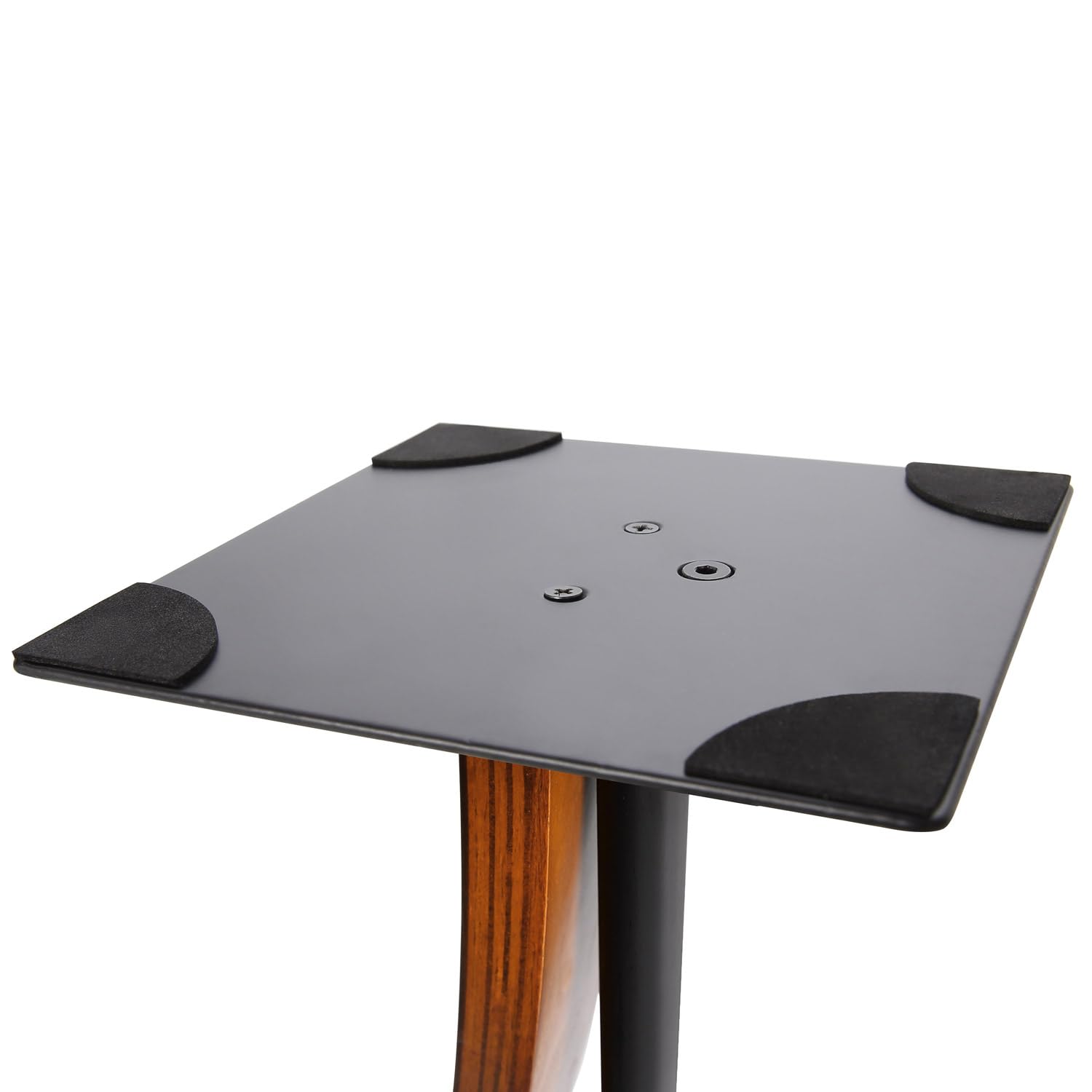 EXIMUS One Pair Fixed Height Universal Speaker Floor Stands with Real Wood - 290 Series (EX-290FW)