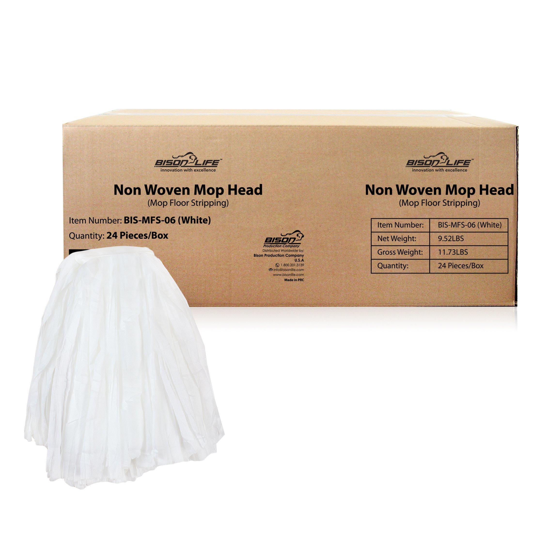 KLEEN HANDLER Bulk Disposable Cut-End Mop Head Non-Woven, Commercial Grade Replacement Mop Head (24 Case Pack)