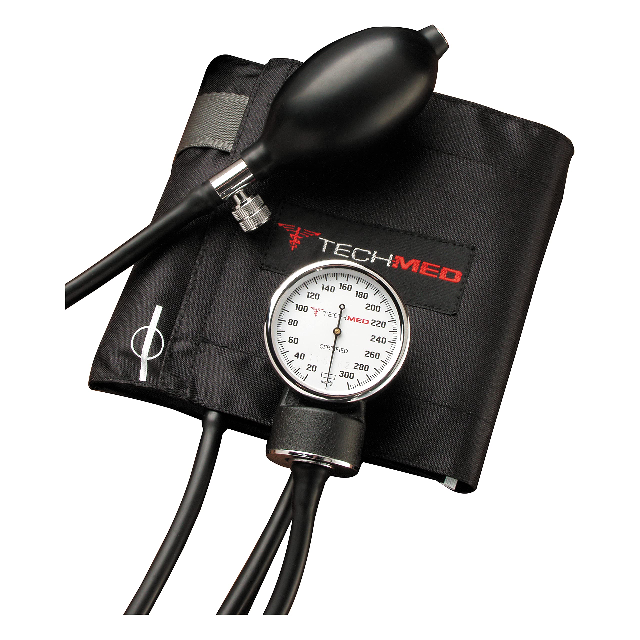 Tech-Med Blood Pressure Kit, 22" Standard Sphygmomanometer, Black Nylon Cuff, Large Adult (Pack of 1)