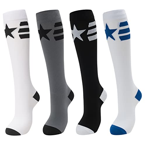 hello momoya Compression Socks for Women Men Knee High Support Socks 8 Pairs Pregnancy, Nurses, Running, Flying, Athletic