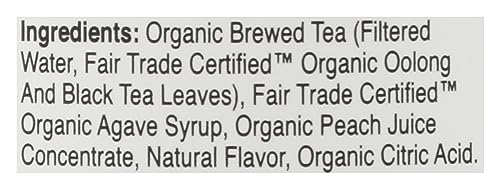 Eat The Change Just Ice Tea Organic Peach Oolong Tea, Kosher, 16 Fluid Ounces (Pack Of 12)