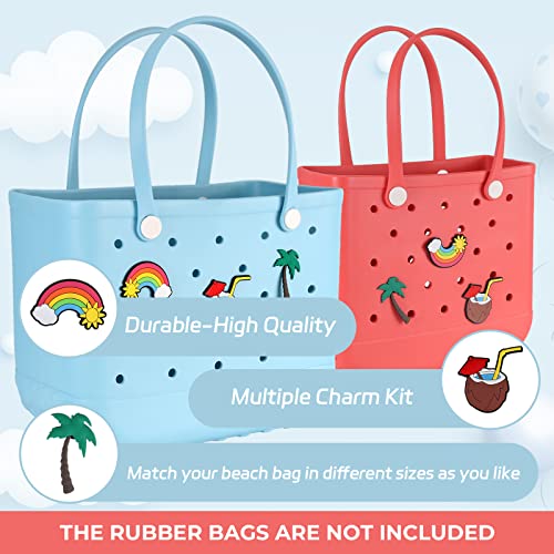 Matalde Rubber Beach Bag Accessories Charms - 3" Beach Charm Accessories for Rubber Beach Totes with 0.5'' dia Holes