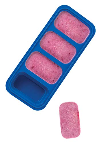 HIC Kitchen Prep-N-Freeze Portion Tray with Lid, Collapsible LFGB Silicone, 6-Ounce Sections