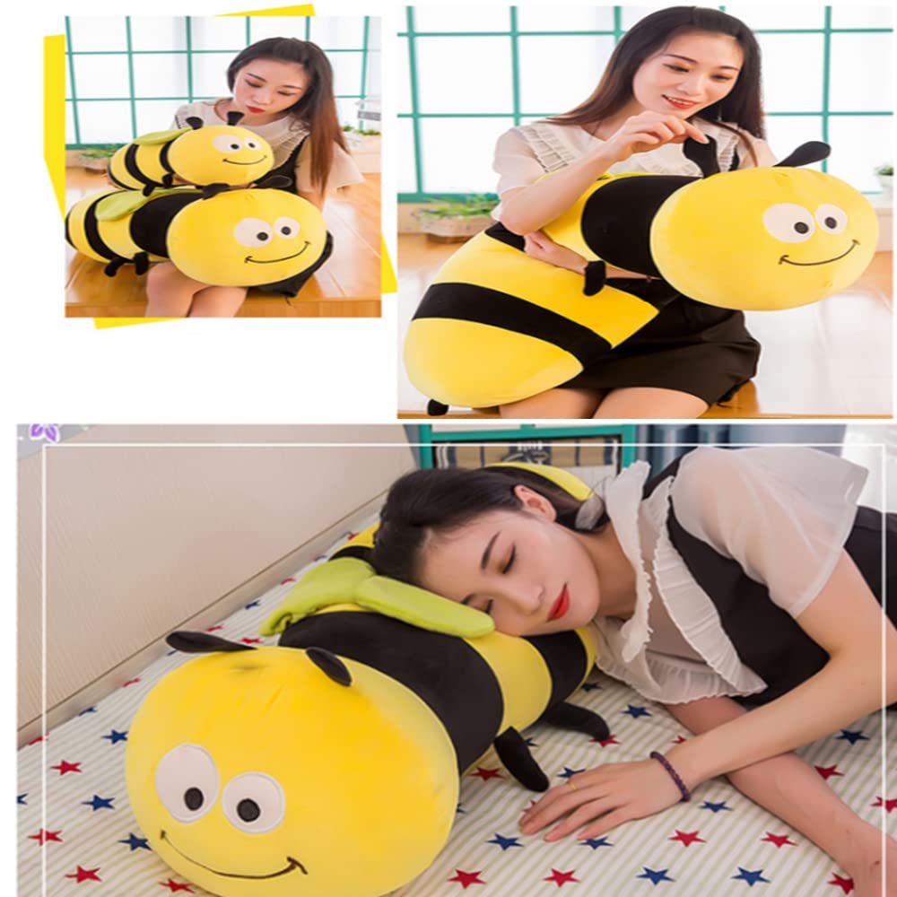 OPHRBU Cute Cat Bee Plush Pillow,Plush Bee Stuffed Animal,Soft Kawaii Plushie with Bee,for Xmas Birthday Holiday (21.6“)