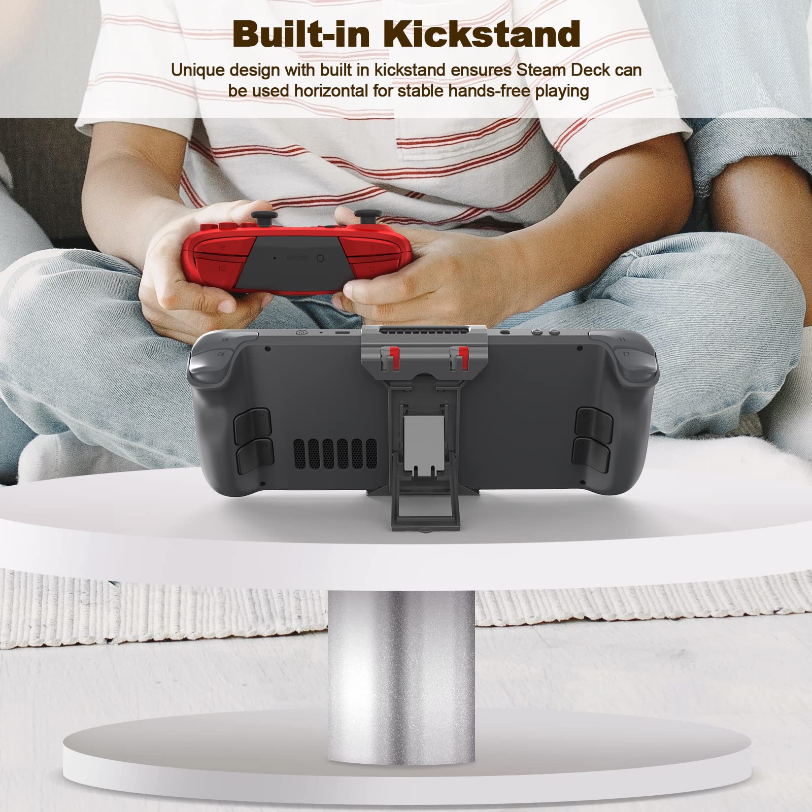 EJGAME Wall and Desktop 2-in-1 Adjustable Angles Bracket Compatible with Steam Deck
