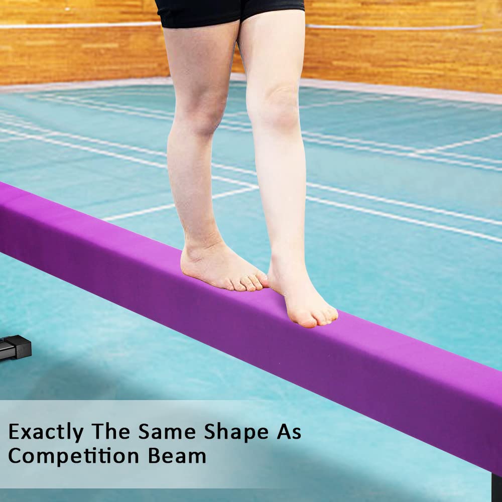FBSPORT 8ft Balance Beam: High and Low Floor Beam Gymnastics Equipment for Kids/Adults,Gymnastics Beam for Training,Practice, Physical Therapy and Professional Home Training with Legs