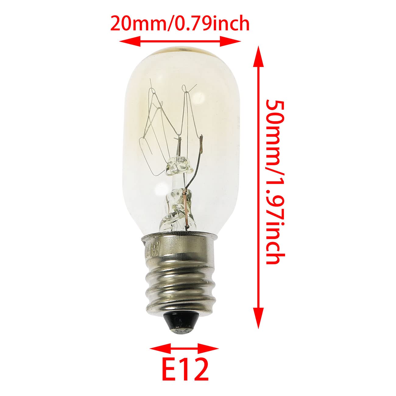 SQXBK 8PCS E12120V25W Brass Incandescent Bulbs Salt Lamp Salt Lamp Bulb Microwave Oven Incandescent Light Bulbs E12 Base Appliance Lamp Stovetop Light Salt Crystal Lamp