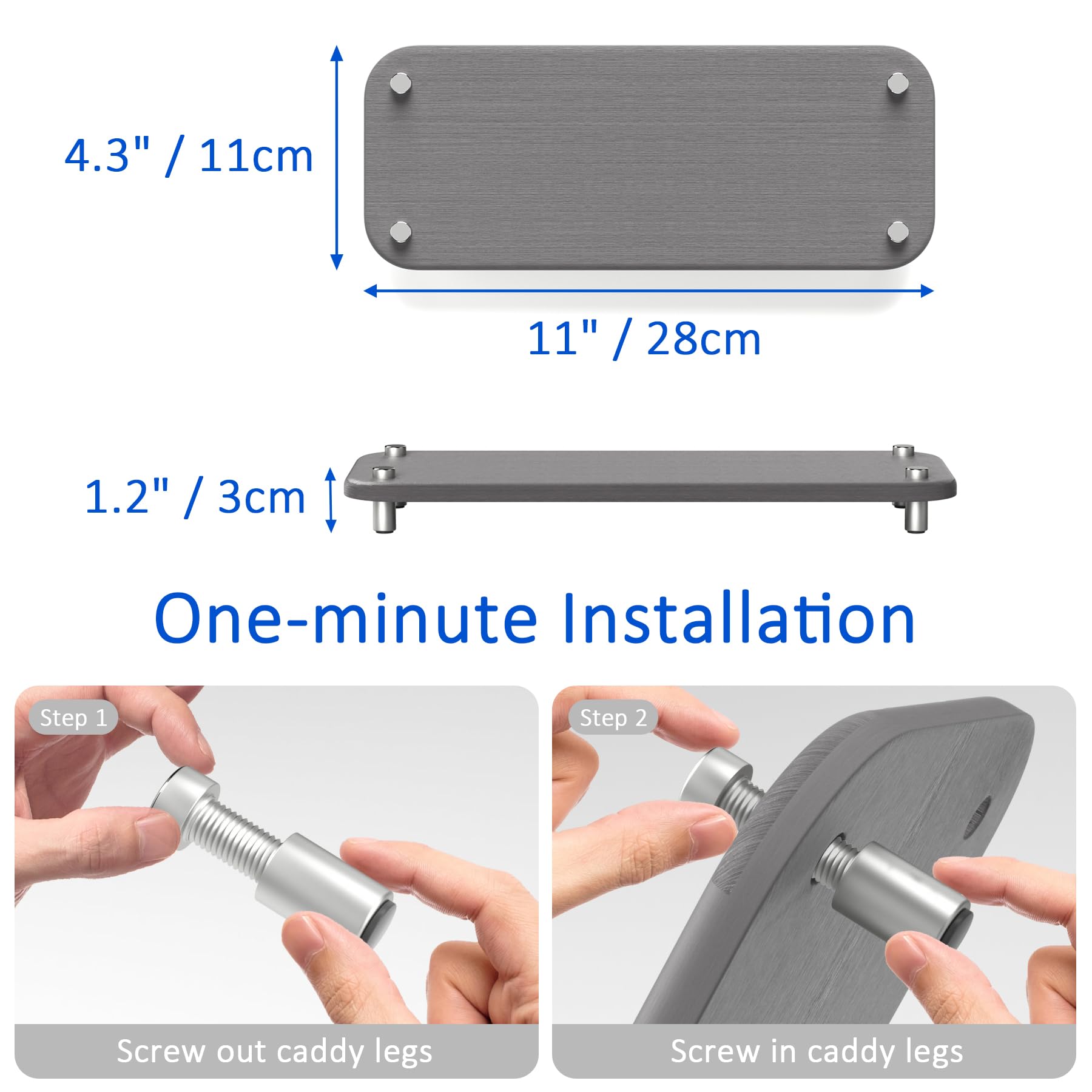 eipizx Sink Caddy Instant Dry Kitchen Sink Organizer Water Absorbing Fast Drying Stone Sink Tray For Soap Dispenser Quick drying Sink Caddy Sponge Holder For Kitchen Sink (2 Packs, Dark Grey)