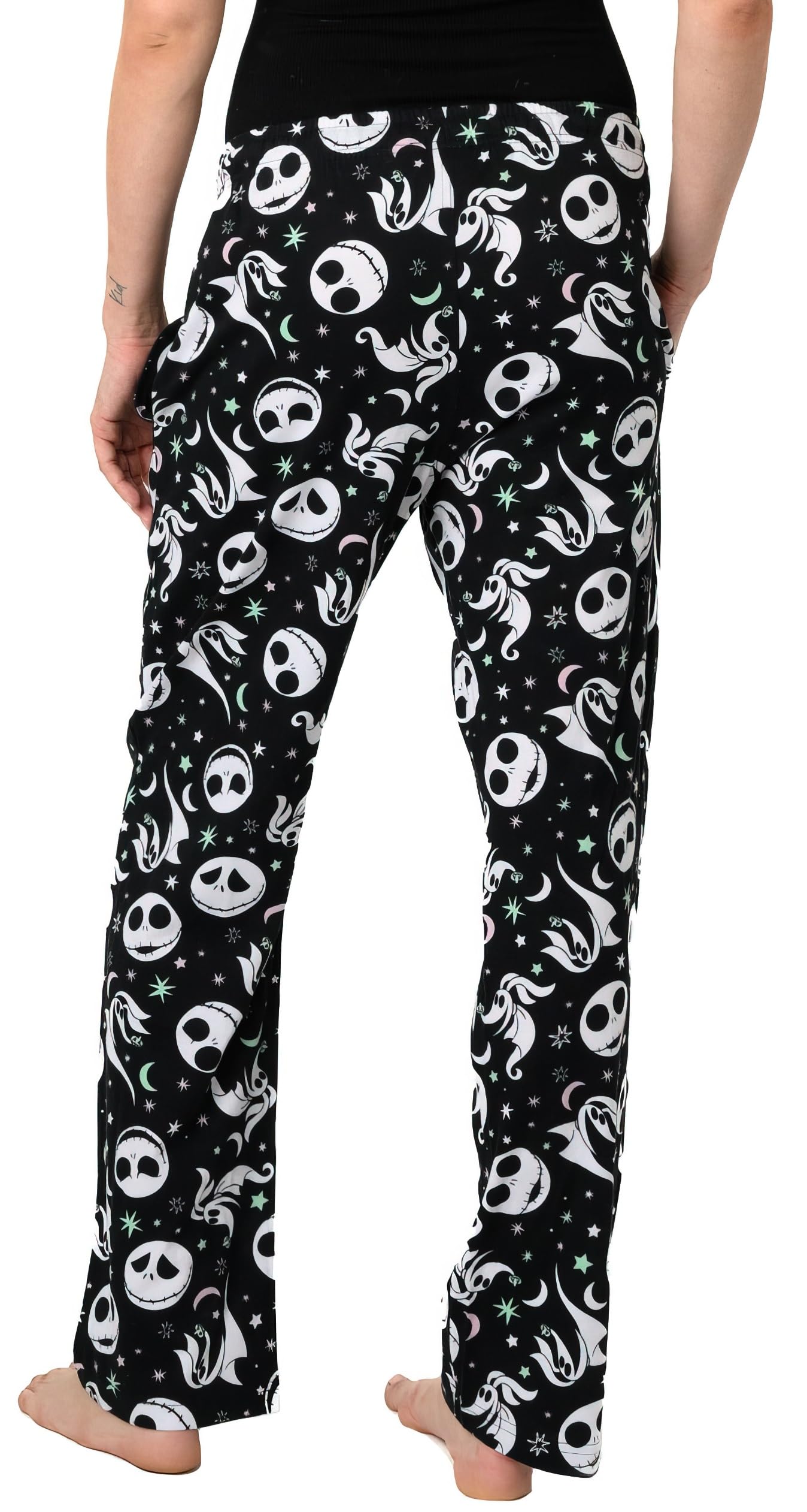 Disney Womens Lounge Pants Pajama Bottoms AOP (Jack Skellington & Zero, 1X)