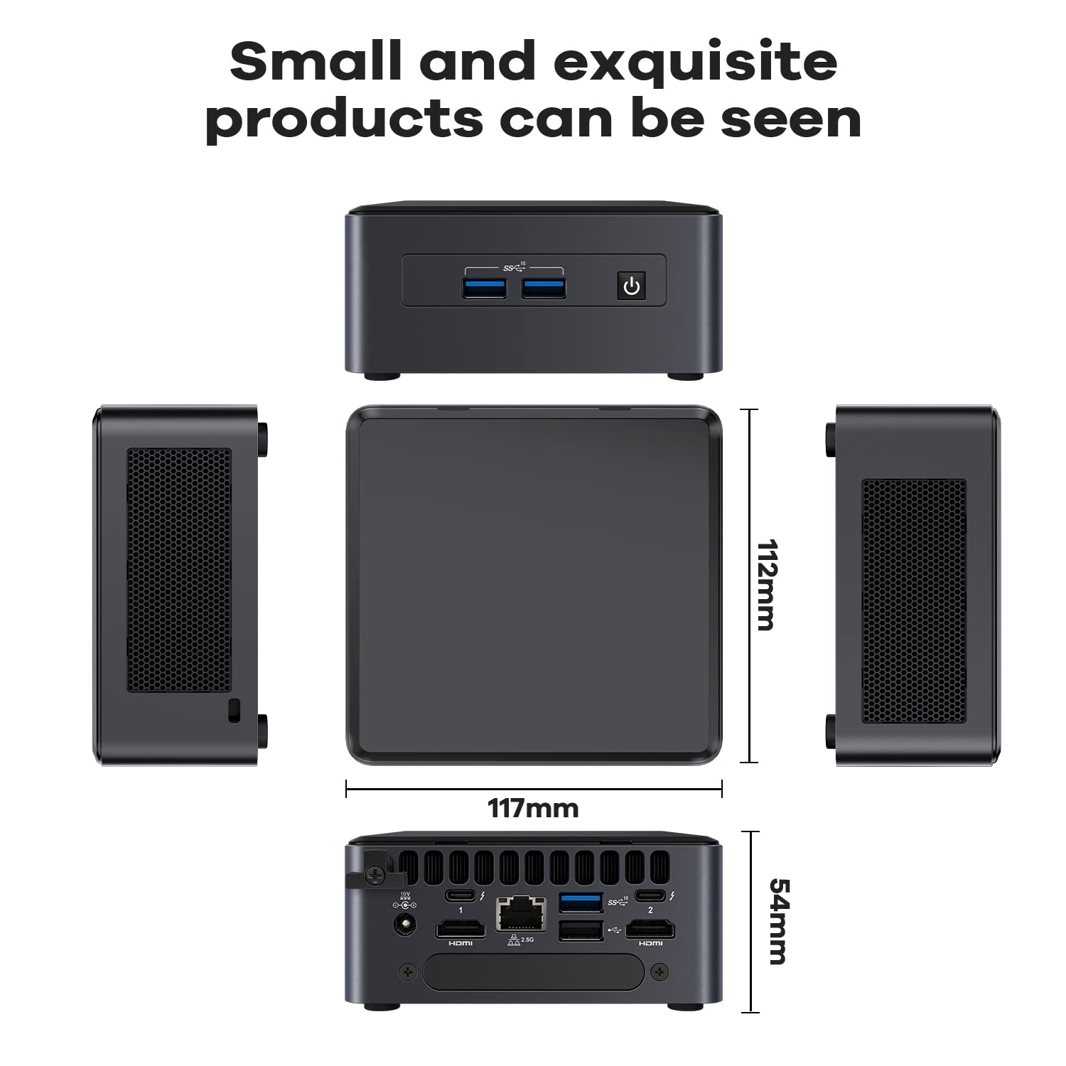 Intel NUC Mini PC Tiger Canyon NUC11TNHi5 (4-Core i5-1135G7, 16GB RAM+500GB SSD, Windows 11 Pro for Business Gaming,4 Diaplay,2*HDMI 2 x Thunderbolt 3, WiFi6