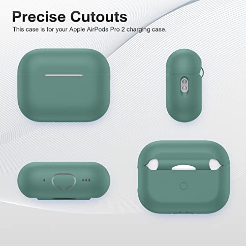 OULUOQI Compatible with AirPods Pro 2 Case 2023/2022, Soft Silicone Skin Cover Shock-Absorbing Protective Case Compatible with Apple AirPods Pro 2nd Generation Case [Front LED Visible]