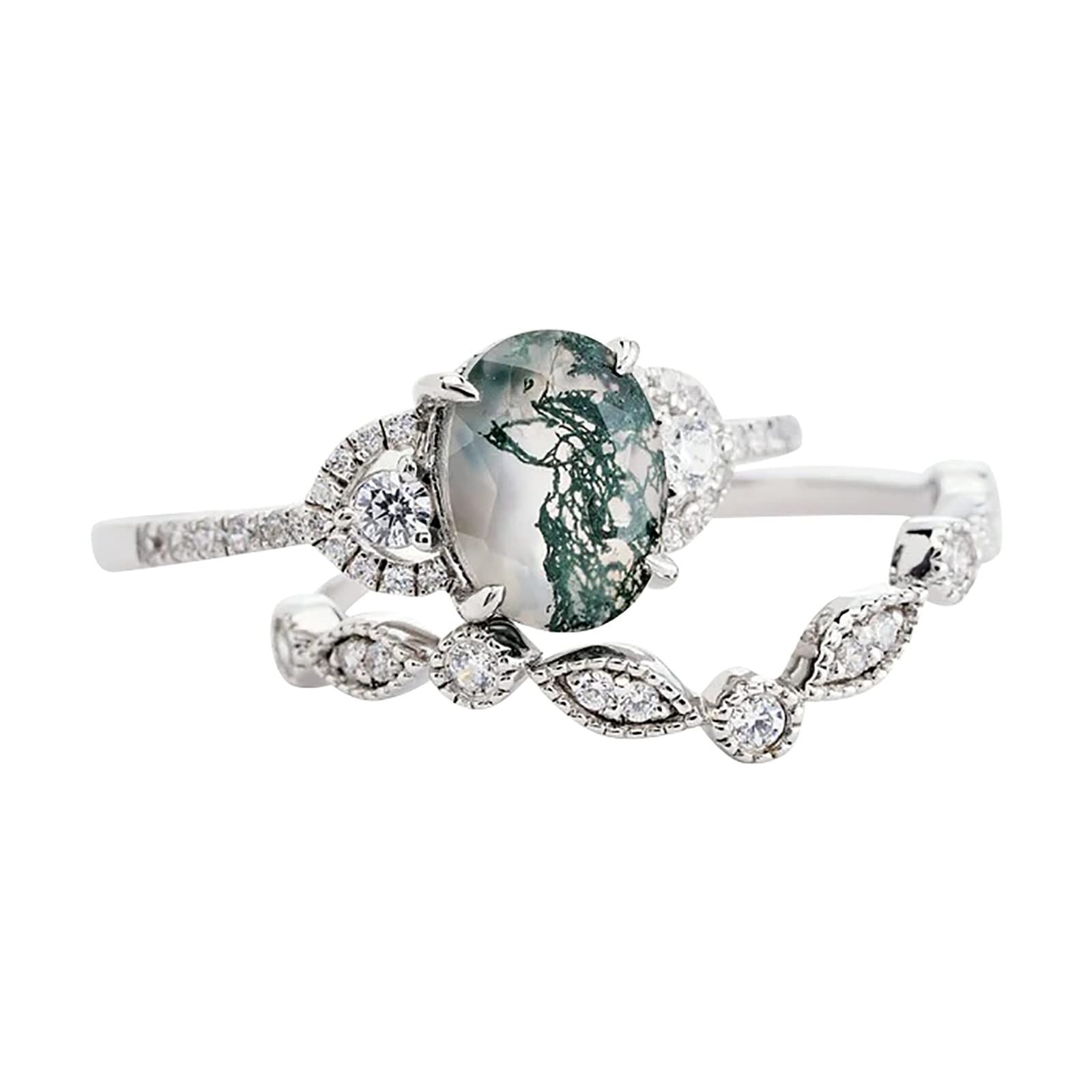 Engagement Rings for Women,Statement Gold RingsWhite Topaz Sterling Silver Ring Birthday and Christmas Gift for Her
