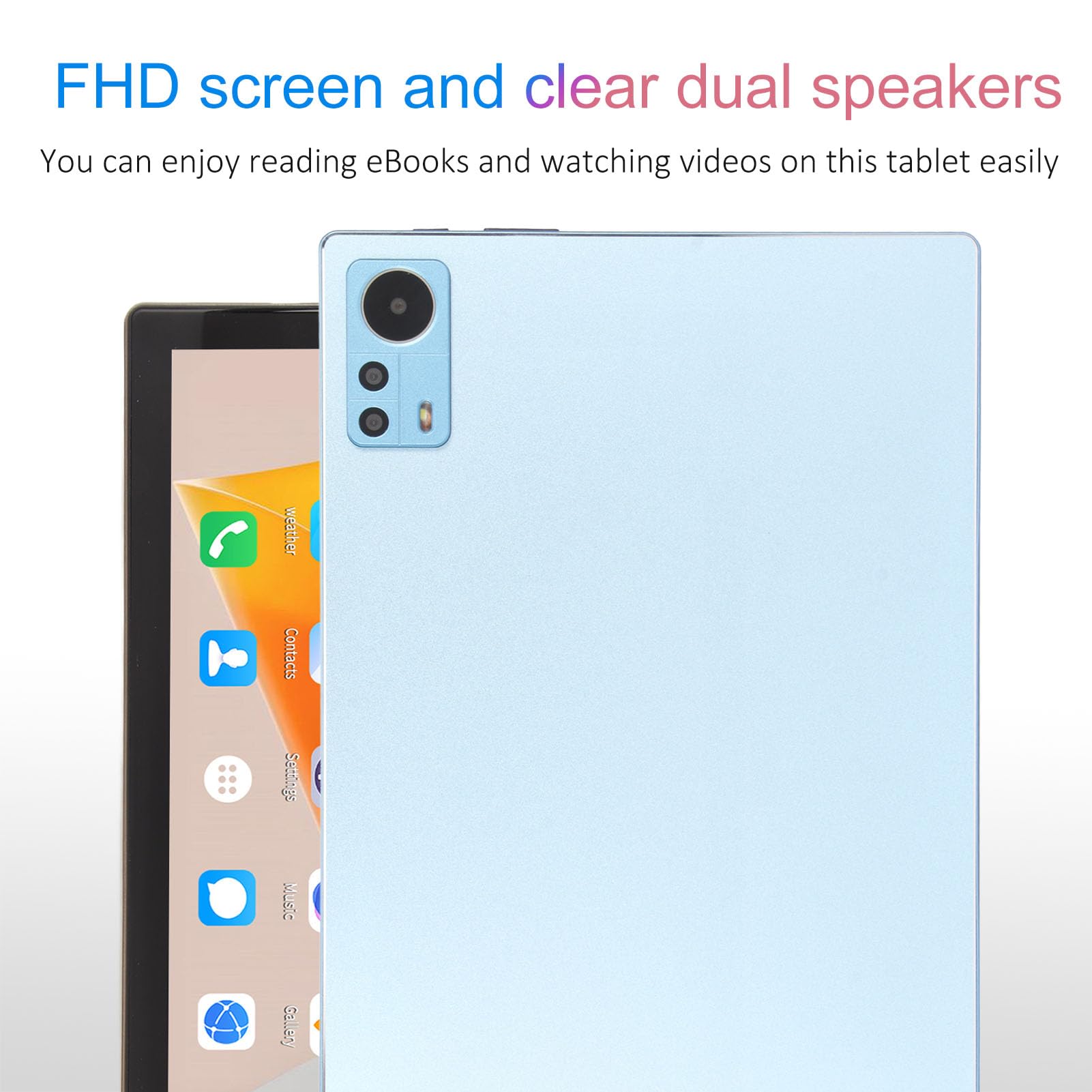 EBTOOLS 2 in 1 Tablet, 10.1 Inch FHD Screen, Clear Dual Speaker, 16MP HD Rear Camera, 8GB 256GB 8 Core CPU, Surround Sound Quality Tablet with Keyboard 100‑240V (US Plug)