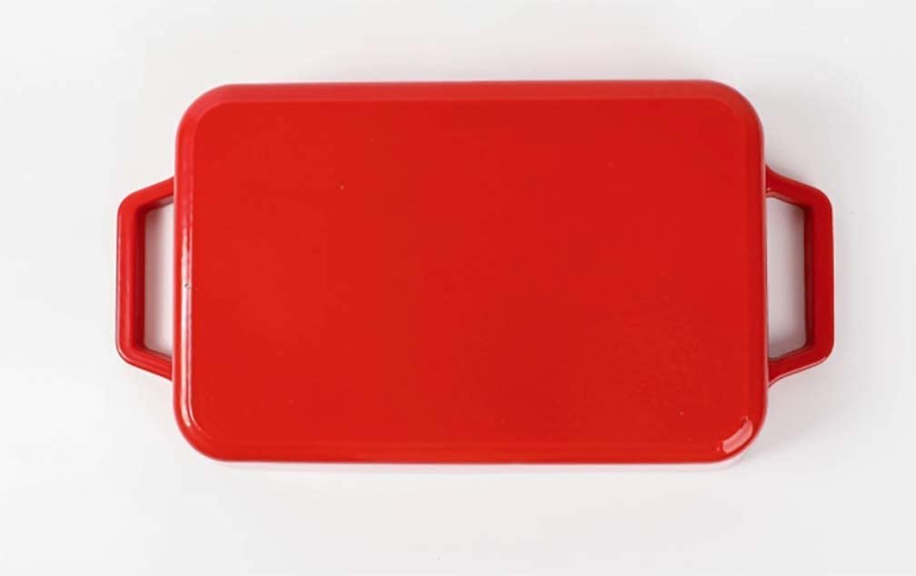 HAWOK Enameled Cast Iron Rectangle Roaster Lasagna/Roasting Pan Red……