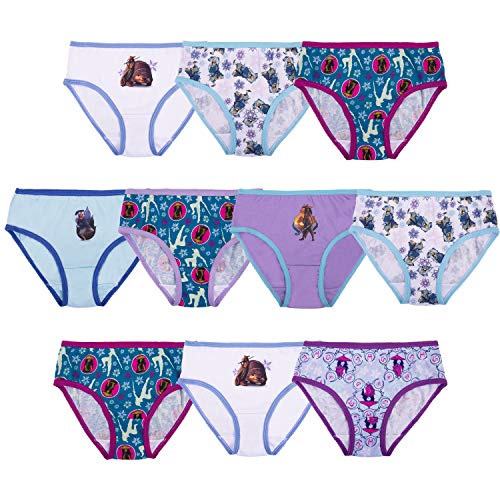 Disney Girls' Amazon Exclusive 10-PK Raya 100% Combed Cotton Panties with Sisu, Tuk and More in Sizes 4, 6 and 8, 10-Pack