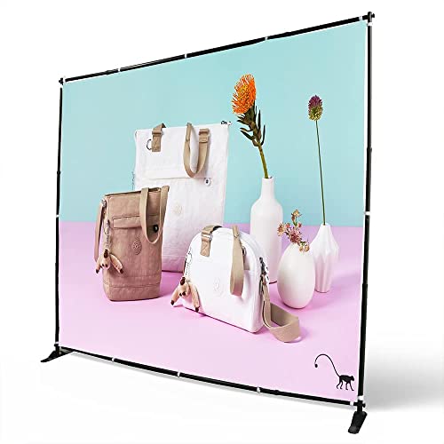 Displayfactory 10 X 8 Ft Banner Stand Backdrop Step and Repeat Display Adjustable Backdrop Stand Telescopic Display Stand for Trade Show,Photo Booth,Wall Exhibitor Background with Carrying Bag