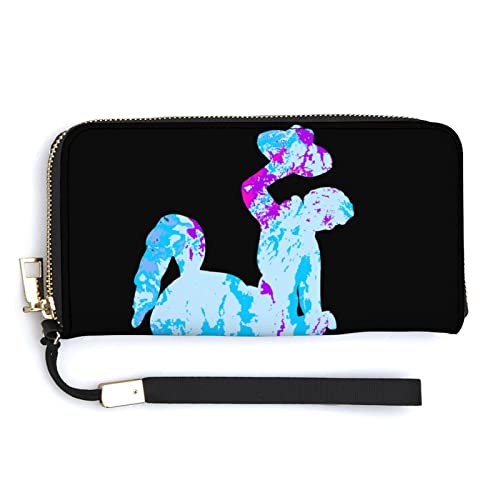 FunnyStar Wyoming Logo Women's Long RFID Hand Wallet Wristlet Clutch Purse PU Leather Handbag with Wrist Strap