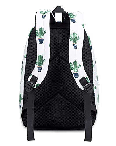 Joymoze Waterproof Cute School Backpack for Boys and Girls Lightweight Chic Prints Bookbag Cactus